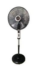 MIKA Stand Fan, 18", Black & Silver